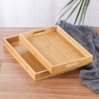 China Bamboo Serving Tray 20x15x4cm with Handles for Coffee Table Breakfast Bed for sale