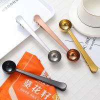 China Stainless Steel Coffee Measuring Spoon 15ml with Bag Clip 17.5cm Long Handle for sale