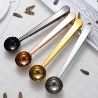 China Stainless Steel Coffee Measuring Spoon 15ml with Bag Clip 17.5cm Long Handle for sale