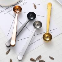China Stainless Steel Coffee Measuring Spoon 15ml with Bag Clip 17.5cm Long Handle for sale