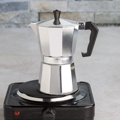 China Stainless Steel Stovetop Espresso Coffee Maker 6-Cup Barista Tool Silver for sale