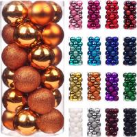 China 24Pcs Plastic Multicolor Christmas Balls Ornaments 3CM 4CM 6CM for Xmas Tree Decoration for sale