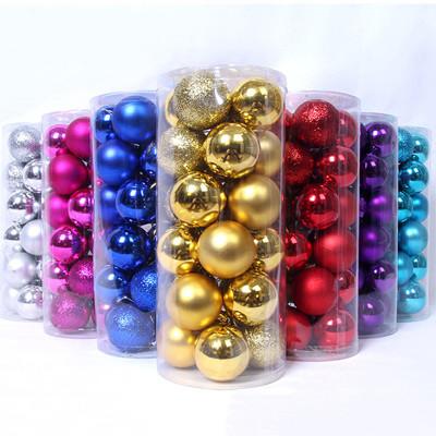 China 24Pcs Plastic Multicolor Christmas Balls Ornaments 3CM 4CM 6CM for Xmas Tree Decoration for sale