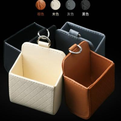 China Car Air Vent Storage Bag Sunglass Holder Phone Organizer 3.5x3.3x1.75 inch PU Leather for sale