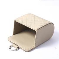 China Car Air Vent Storage Bag Sunglass Holder Phone Organizer 3.5x3.3x1.75 inch PU Leather for sale