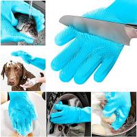 China Reusable Silicone Dishwashing Gloves 13.6 Inch Heat Resistant Cleaning Gloves for sale