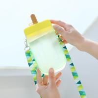 China 300ml BPA-Free Plastic Water Bottle with Straw Leakproof Cute Popsicle Design for sale