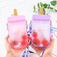 China 300ml BPA-Free Plastic Water Bottle with Straw Leakproof Cute Popsicle Design for sale