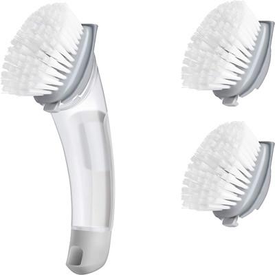 China Plastic Dish Brush with Soap Dispenser for Kitchen Sink Pot Pan Scrubbing 200ml for sale