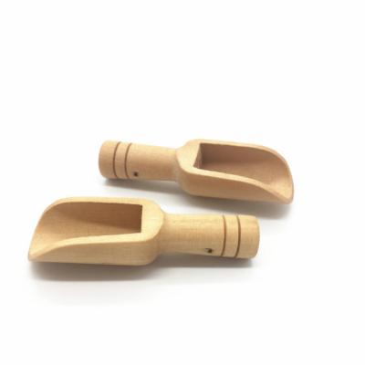 China Beech Wood Mini Wooden Spoon 2.9 Inch for Bath Salts Coffee Measuring Scoop for sale