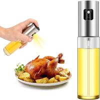 China Transparent 100ml Glass Olive Oil Spray Bottle Multifunction for sale