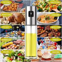 China Transparent 100ml Glass Olive Oil Spray Bottle Multifunction for sale