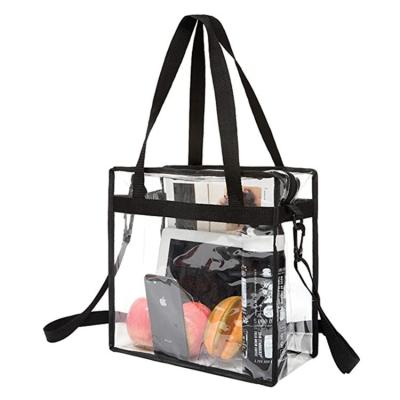 China Plastic Transparent Tote Bag with Zipper Closure 12x12x6 Inches Stadium Approved for sale