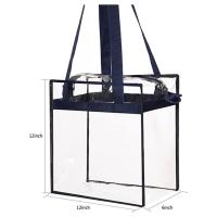 China Plastic Transparent Tote Bag with Zipper Closure 12x12x6 Inches Stadium Approved for sale