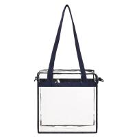 China Plastic Transparent Tote Bag with Zipper Closure 12x12x6 Inches Stadium Approved for sale