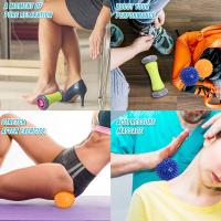 China Plastic Foot Roller Massage Ball Set 2 Spiky Balls for Plantar Fasciitis Relief for sale