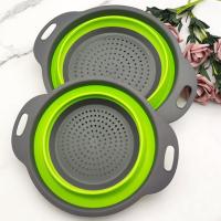 China 2 Pieces Kitchen Space Saver Colanders Strainers Collapsible for sale