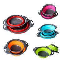 China 2 Pieces Kitchen Space Saver Colanders Strainers Collapsible for sale