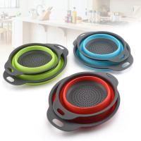 China 2 Pieces Kitchen Space Saver Colanders Strainers Collapsible for sale