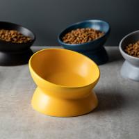 China Multicolor Ceramic Raised Cat Bowls Elevated Porcelain For Pet for sale