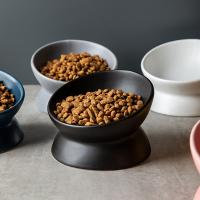 China Multicolor Ceramic Raised Cat Bowls Elevated Porcelain For Pet for sale