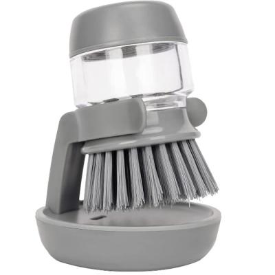 China Dishwasher Cleaning Brush with Soap Dispenser and Drip Tray 10x9cm Kitchen Scrub for sale