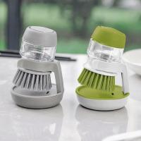 China Dishwasher Cleaning Brush with Soap Dispenser and Drip Tray 10x9cm Kitchen Scrub for sale