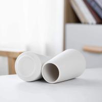 China White Ceramic Vase 8x6 Inch Minimalist Home Decor for Living Room Kitchen Office Desk for sale