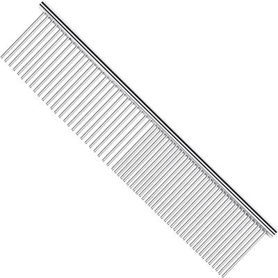 China Stainless Steel Pet Grooming Comb Poodle Finishing Butter Comb for Cats Dogs 2 Size Options for sale