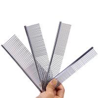 China Stainless Steel Pet Grooming Comb Poodle Finishing Butter Comb for Cats Dogs 2 Size Options for sale