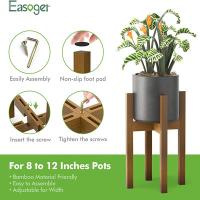 China 100% Bamboo Adjustable Plant Stand for Indoor Plants 15.2 Inch Height for sale