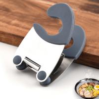 China Stainless Steel Pot Clip Holder 8x5.1cm Kitchen Utensil Rest for Restaurant Cooking for sale
