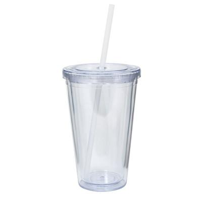 China Transparent 32 oz Insulated Double Wall PS Tumbler BPA Free for sale