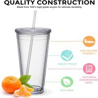 China Transparent 32 oz Insulated Double Wall PS Tumbler BPA Free for sale