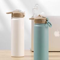 China Multicolor Insulated Double Wall Stainless Steel Water Bottle 750ml with Straw for sale