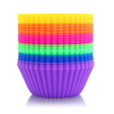 China Non Stick Cake Molds Silicone Cupcake Liners Reusable for sale
