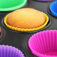 China Non Stick Cake Molds Silicone Cupcake Liners Reusable for sale