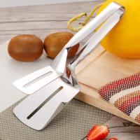 China Stainless Steel 3-in-1 Barbecue Clamp Food Tong 23.5cm Multifunctional Cooking Tongs for sale