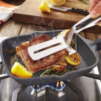 China Stainless Steel 3-in-1 Barbecue Clamp Food Tong 23.5cm Multifunctional Cooking Tongs for sale
