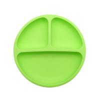 China Food Grade Silicone Baby Plates with Suction 7.8 Inch 3 Compartment Divided Toddler Plates with Lids for sale