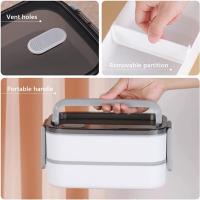 China Multicolor Stainless Steel Large Capacity Adult Bento Box 2 Stackable Containers Leakproof Lunch for sale