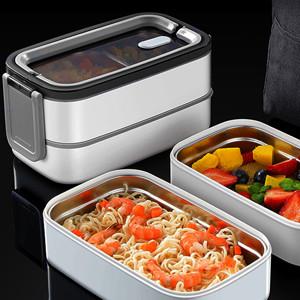 China Multicolor Stainless Steel Large Capacity Adult Bento Box 2 Stackable Containers Leakproof Lunch for sale