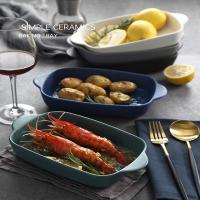 China Small Rectangular Ceramic Baking Dish For Oven Ovenware Bakeware for sale