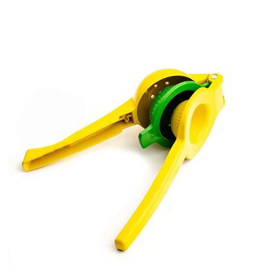 China Yellow Metal Hand Juicer Lemon Squeezer 2-in-1 Heavy Duty Manual Citrus Press for sale
