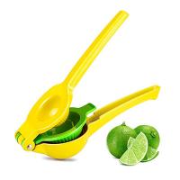 China Yellow Metal Hand Juicer Lemon Squeezer 2-in-1 Heavy Duty Manual Citrus Press for sale