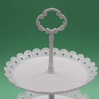 China Plastic White 2 3 Tier Cupcake Stand Fruit Plate 40cm for Wedding Party for sale