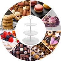 China Plastic White 2 3 Tier Cupcake Stand Fruit Plate 40cm for Wedding Party for sale