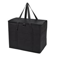 China Black Reusable Insulated Grocery Shopping Bags 16x12.5x9 Inch 60lb Capacity Food Transport Storage for sale