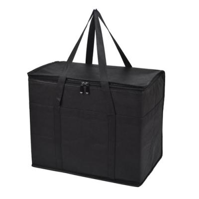 China Black Reusable Insulated Grocery Shopping Bags 16x12.5x9 Inch 60lb Capacity Food Transport Storage for sale