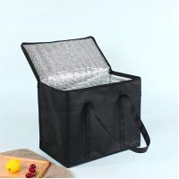 China Black Reusable Insulated Grocery Shopping Bags 16x12.5x9 Inch 60lb Capacity Food Transport Storage for sale